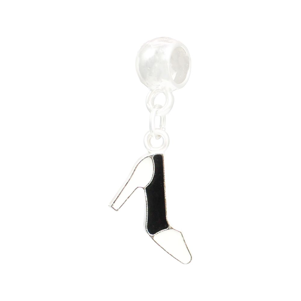 Berloque banhado a prata Sapato Black and White - bijutotal
