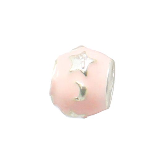 BERLOQUE SEPARADOR BANHADO A PRATA LUA E ESTRELA RESINADO ROSA ...