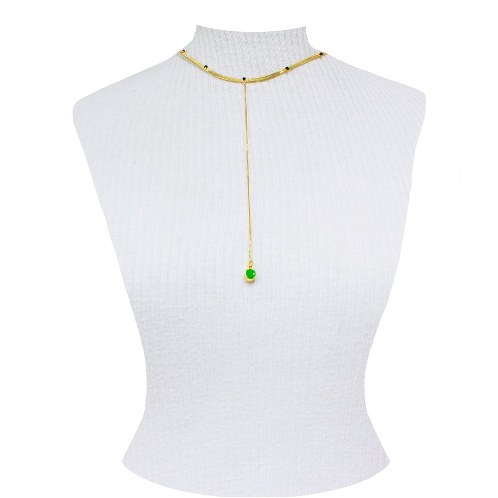 COLAR LONGO DOURADO UMA VOLTA COM STRASS- BIJUTOTAL - BIJUTERIAS NO ...