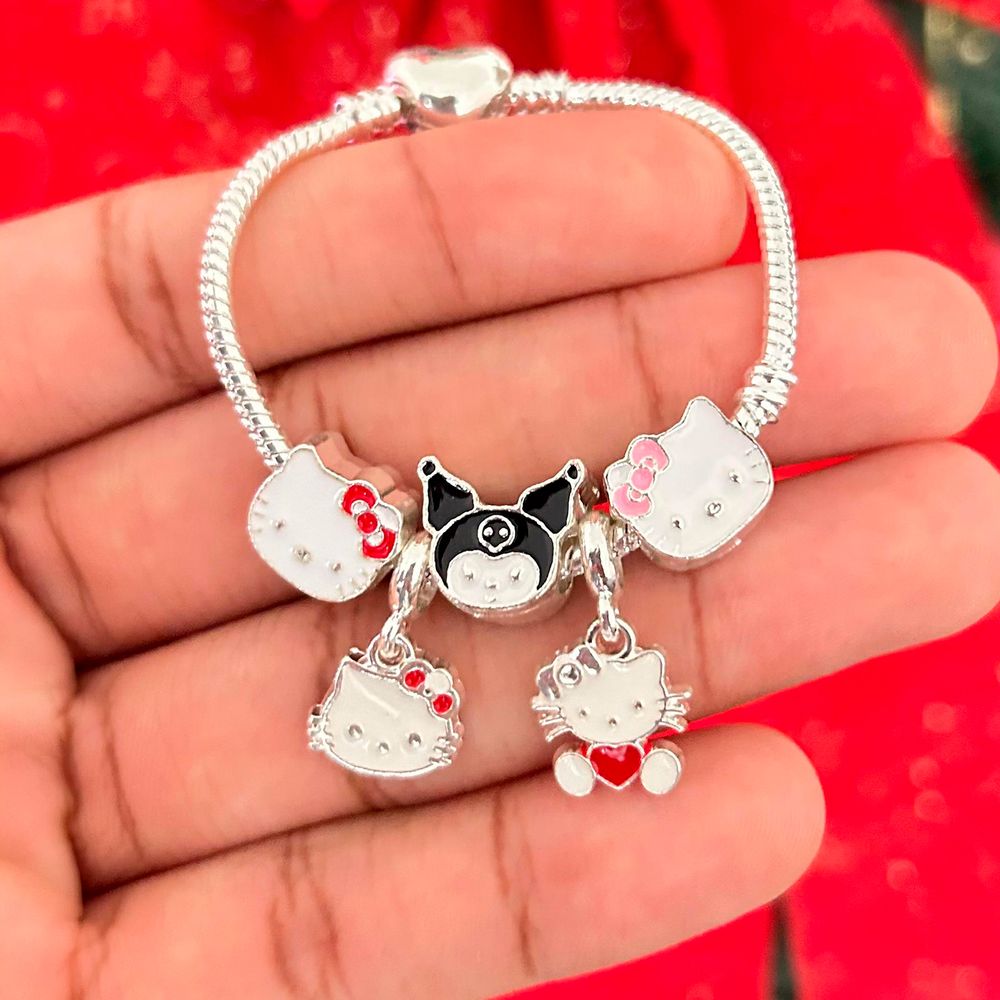 PANDORA INSPIRAÇÃO INSTA HELLO KITTY - PULSEIRA COMPLETA COM 5 ...